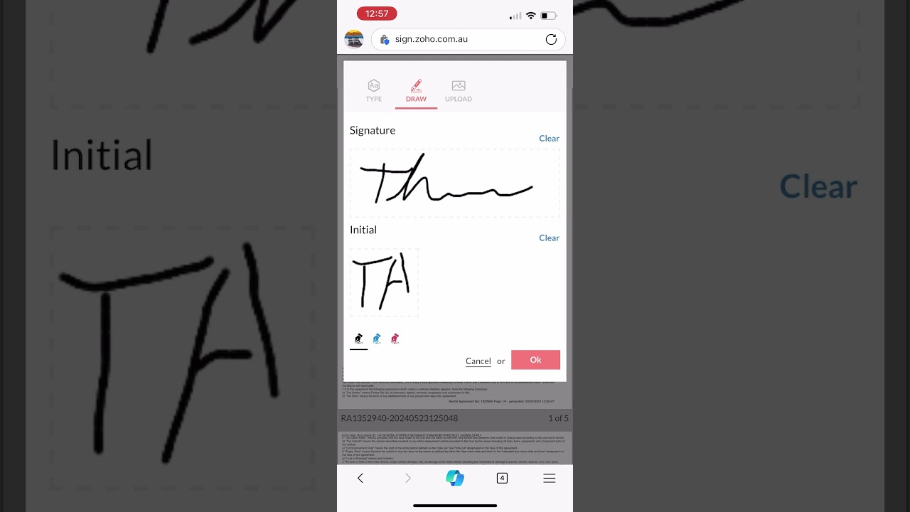 Digital Contract Signing Instructions for Phone