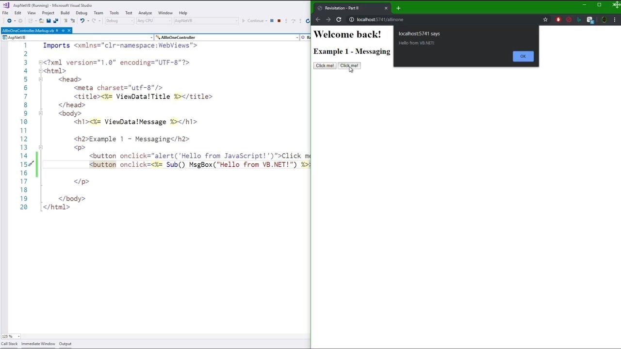 Client-Side VB.NET in Browser [Pattern-Based XML Literals Prototype]