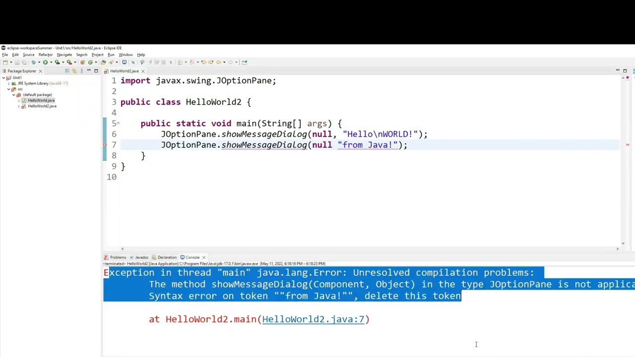 How to fix Java Errors