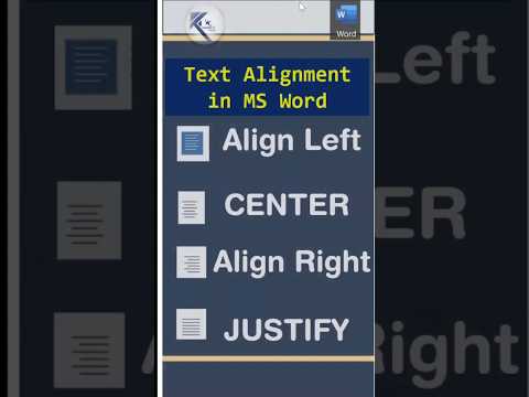 Text alignment options in MS Word #shorts #msword #textalignment