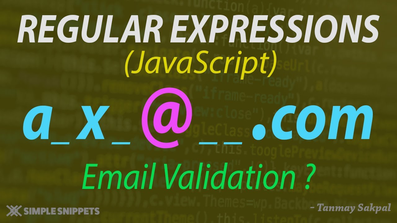32 - Email Validation in JavaScript using Regular Expressions | Regular Expressions in JavaScript