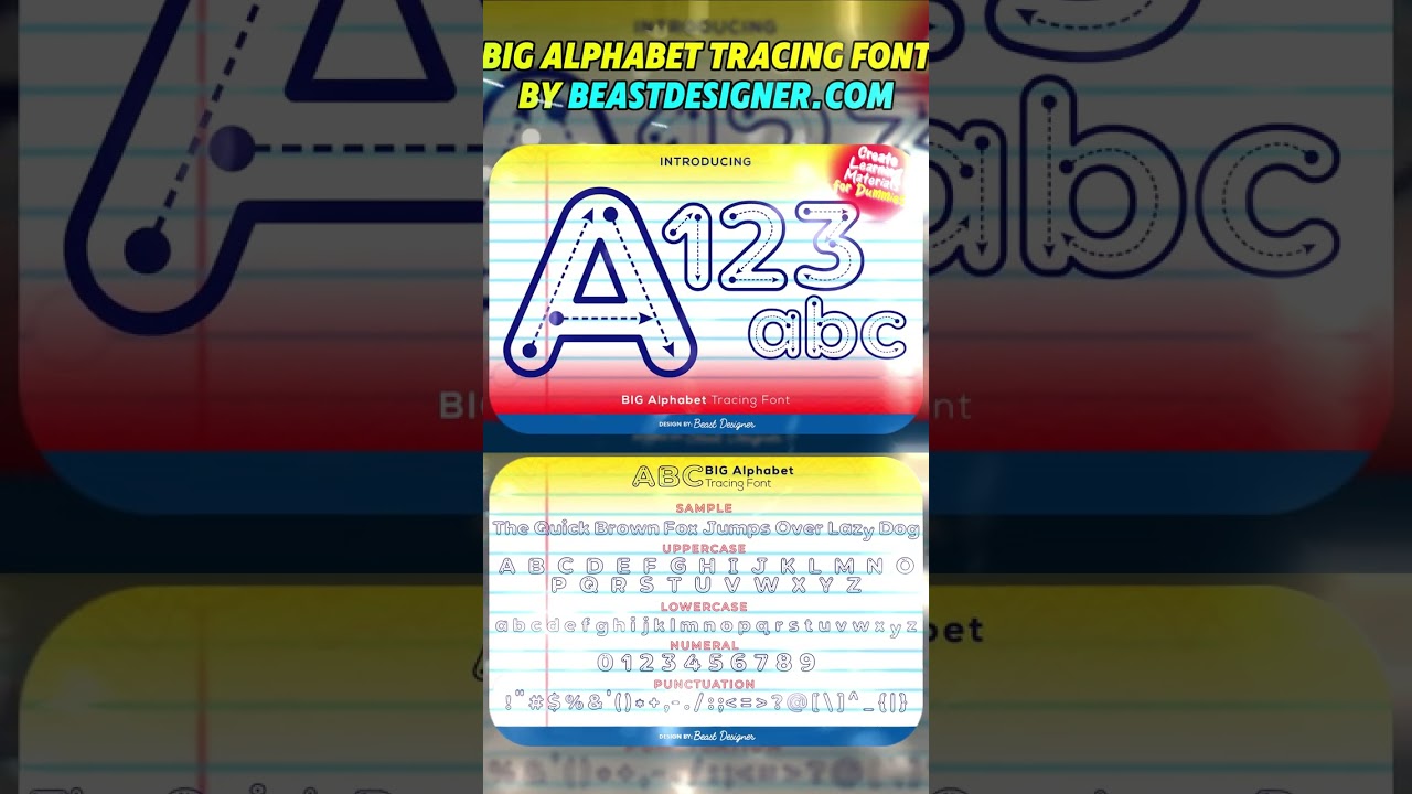 Big Alphabet Tracing Font by Beast Designer