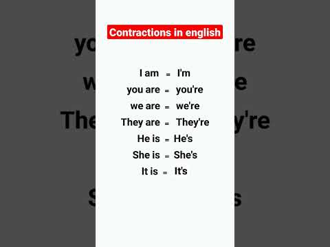English contractions | English contractions using apostrophe #englishlesson #english