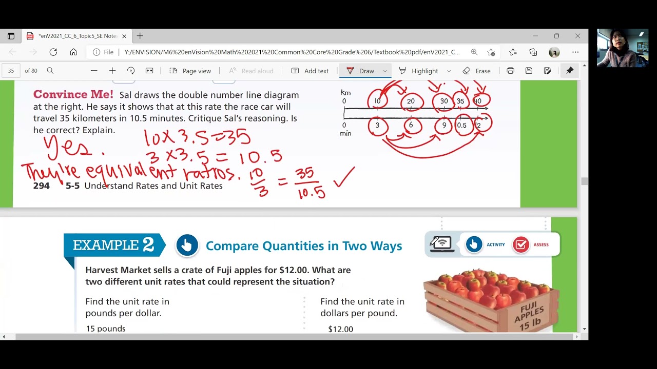 EnVision Math 6 Lesson 5-5 Understand Ratios and Unit Rates