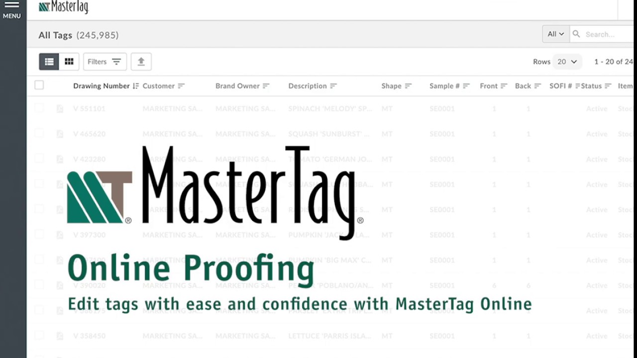 MasterTag Online - Proofing