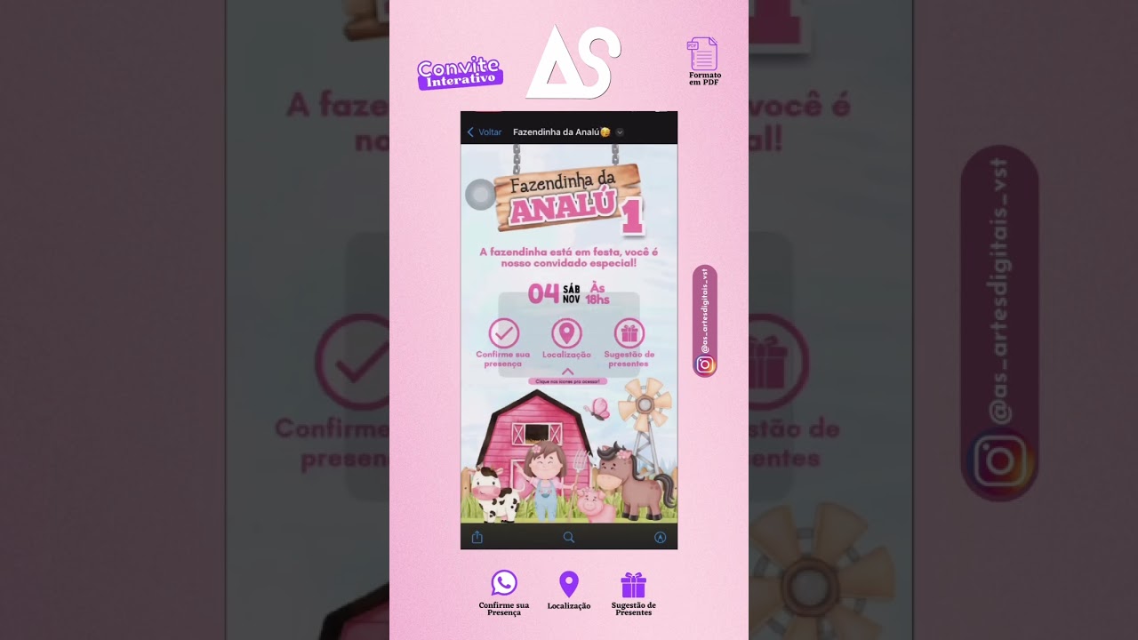 Convite interativo personalizado