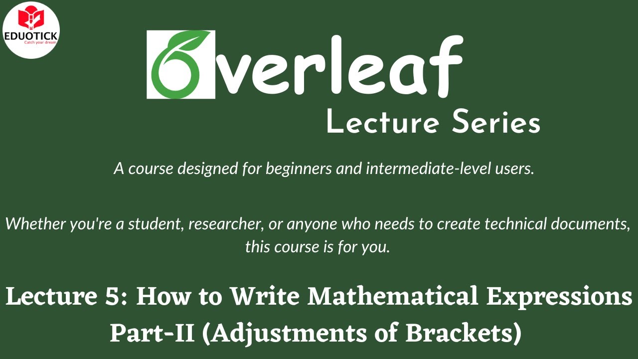 How to adjust the brackets in mathematical expressions| Brackets in Overleaf| Brackets in Latex