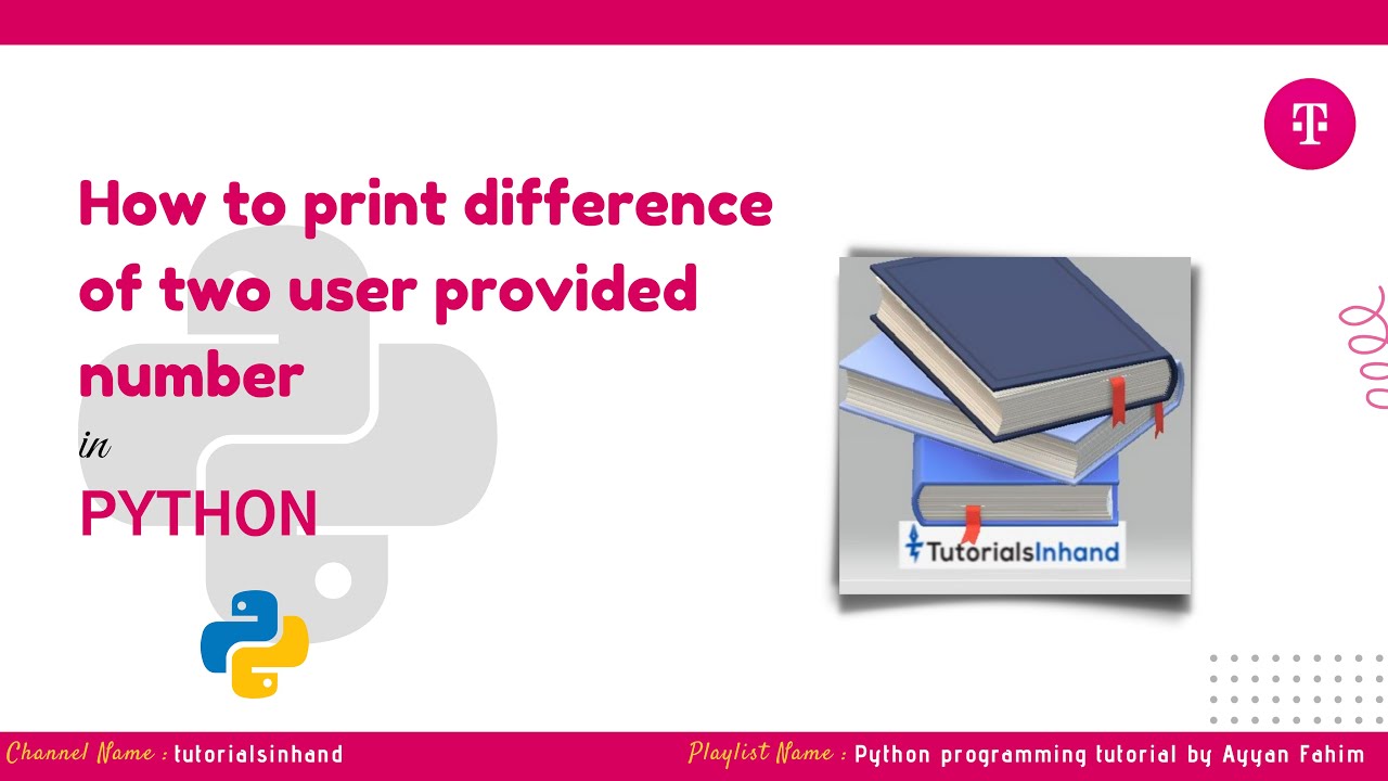 python program to find difference of two numbers #python #pythontutorial