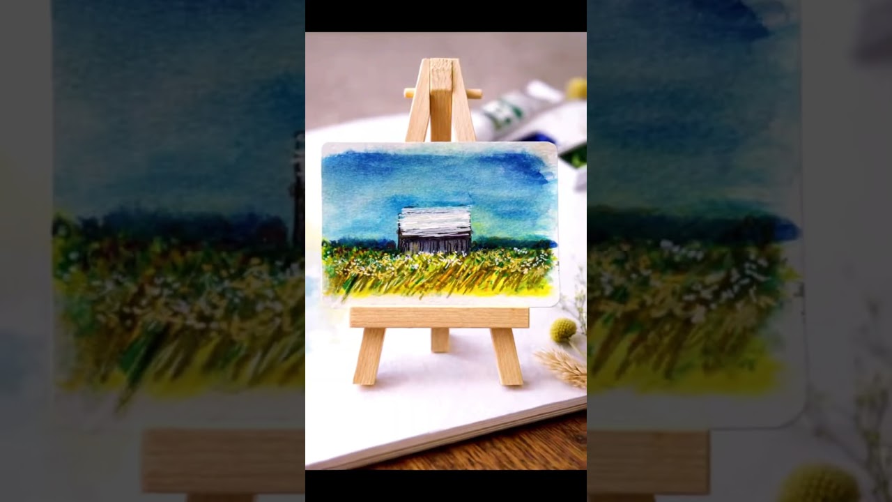 Original ACEO Watercolour Barn Painting | Mini Landscape Art