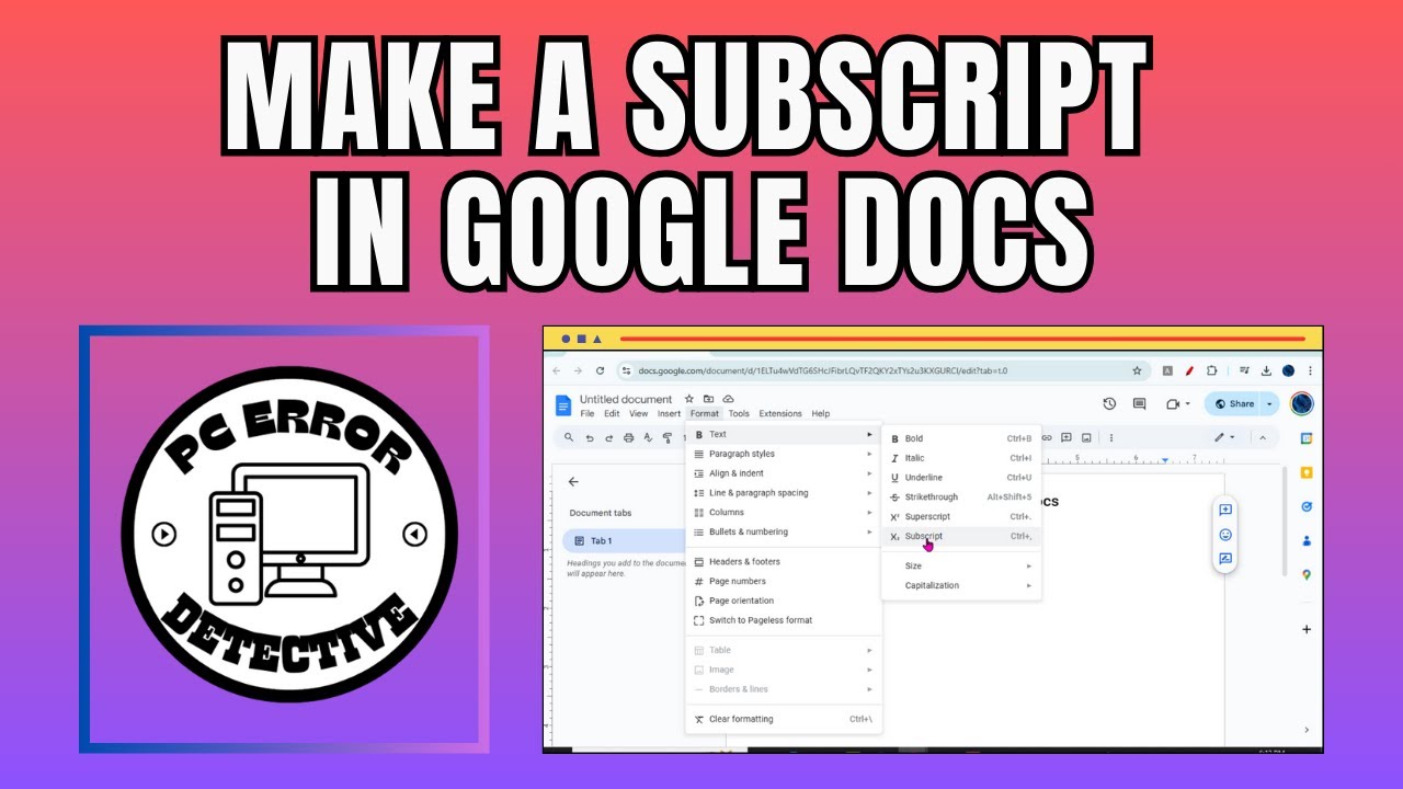 How to Make a Subscript in Google Docs - Quick Tutorial