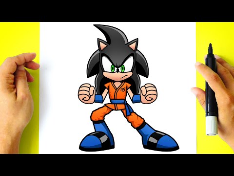 How to DRAW SONIC GOKU [ Sonic fusion Goku ] - Sonic the Hedgehog - Drawing Tutorial