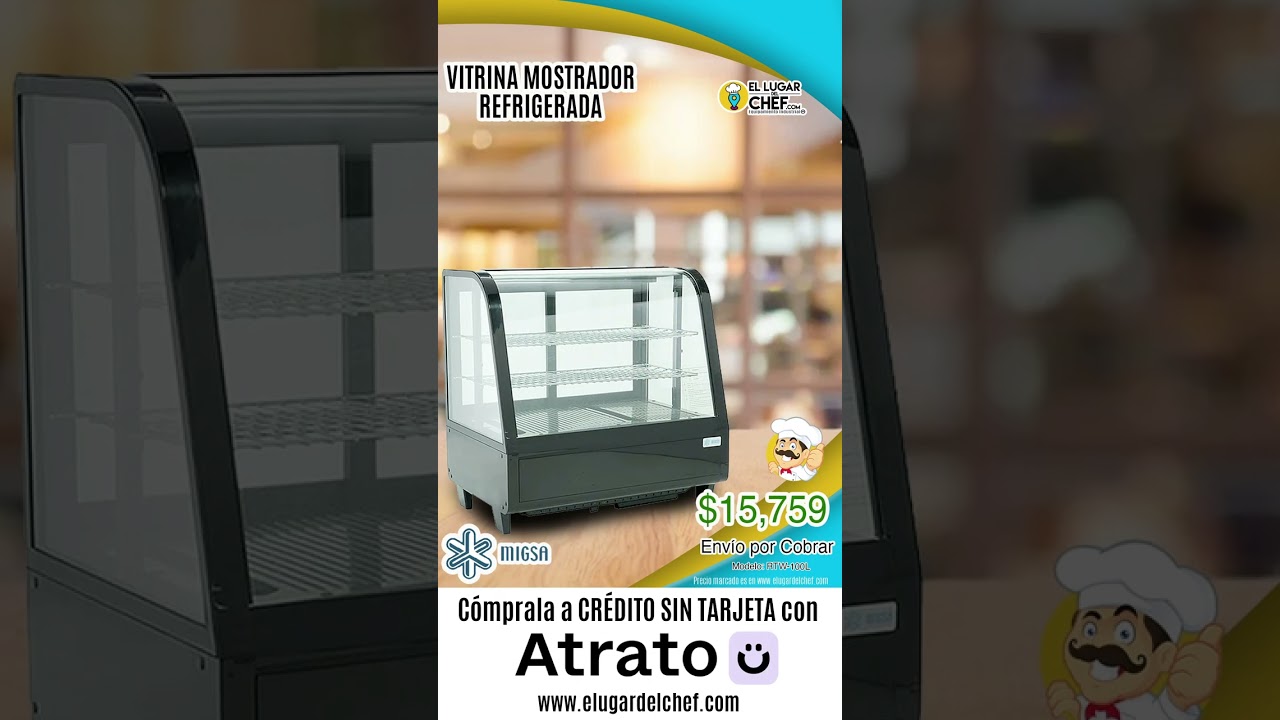 ✅ Vitrina Mostrador Refrigerada 100 Litros Migsa RTW-100L