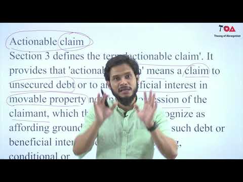 Actionable claim section 3 Transfer of Property Act, 1882