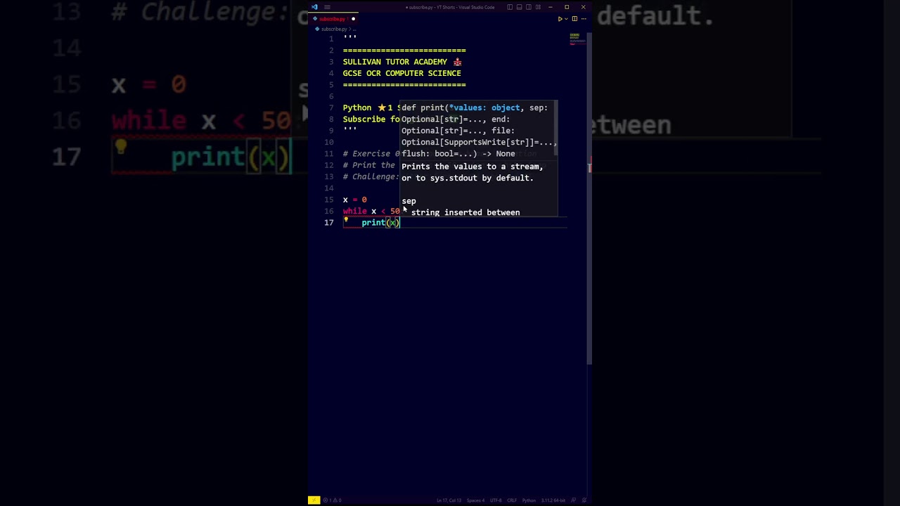 WHILE LOOPS - Python GCSE (Beginner)
