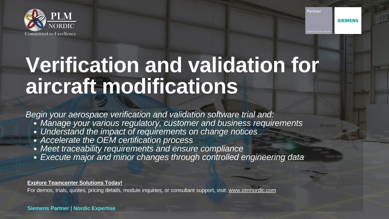 Verification and validation for aircraft modifications with Siemens Software | Free Trial