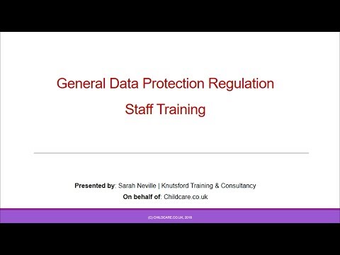 GDPR Staff Training for Childminders & Early Years Settings