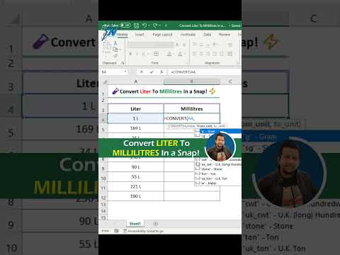 Did You Know? This EASY Trick Converts Liters to mL in Excel! ๐ฎ Excel Tutoring #shorts