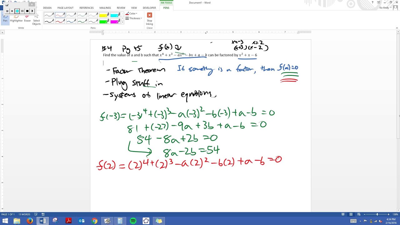 solving page 45 homework problem number 4