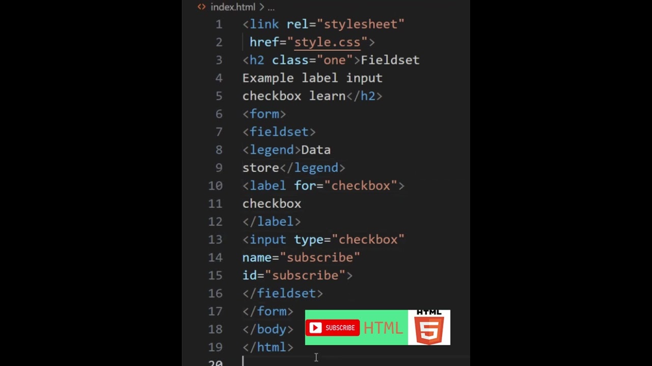html Fieldset label input type checkbox learn #python #html #htmlcode #coading #coder #htmltutorial