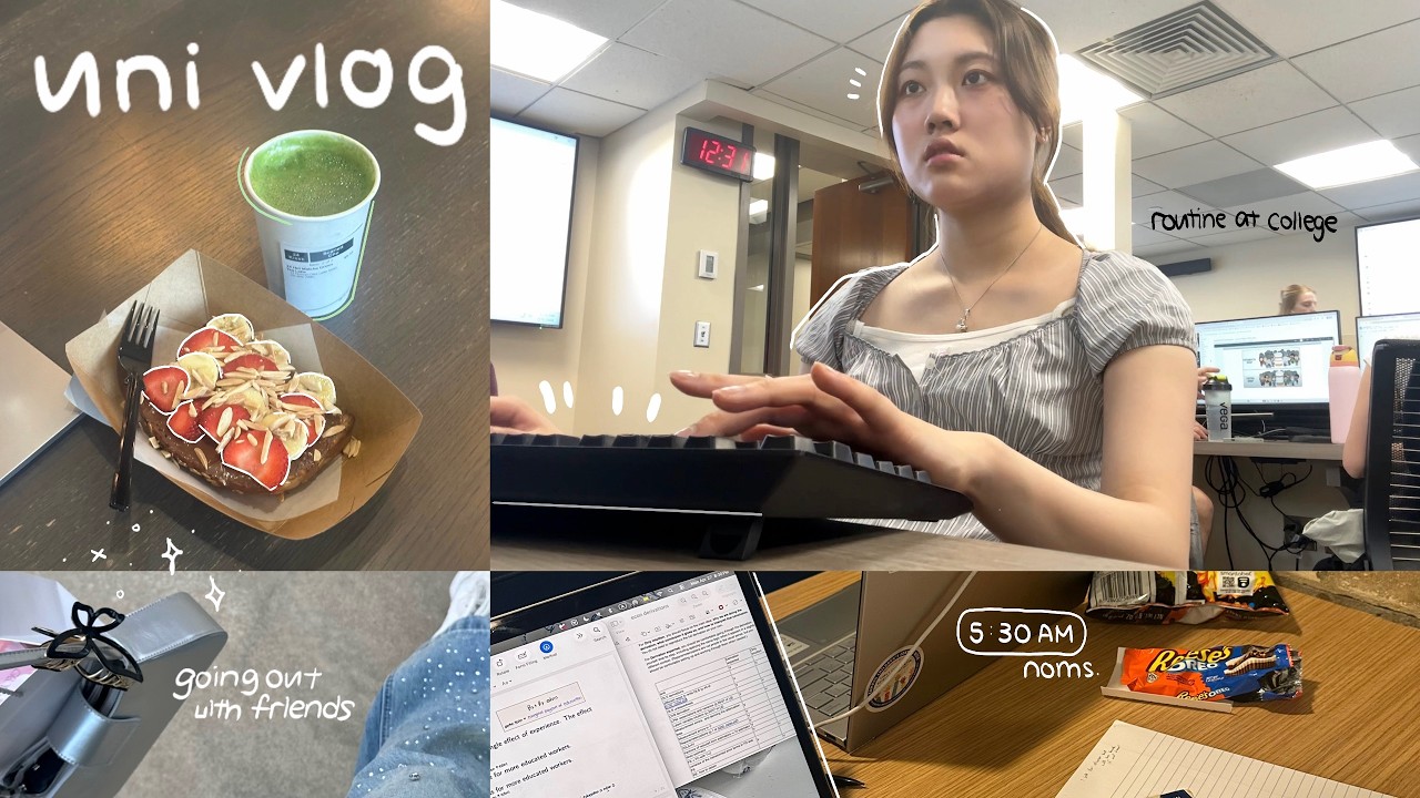 5:30AM uni vlog | morning study sessions, quizzes, alone time in college, going out w friends, DIML