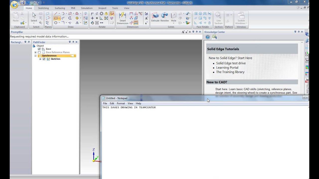 Solid Edge Tutorial (standalone and Integrated w/ Teamcenter