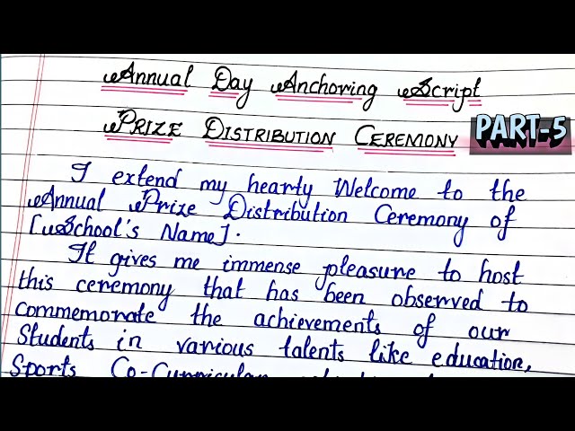 Crafting the Perfect Annual Day Anchoring Script for Prize Distribution ...