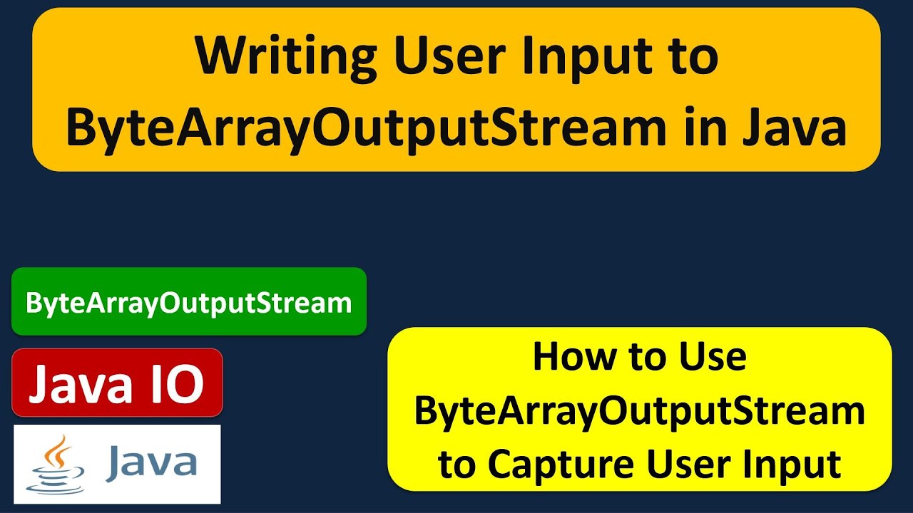 Writing User Input to ByteArrayOutputStream in Java | Java IO | Java Tutorial