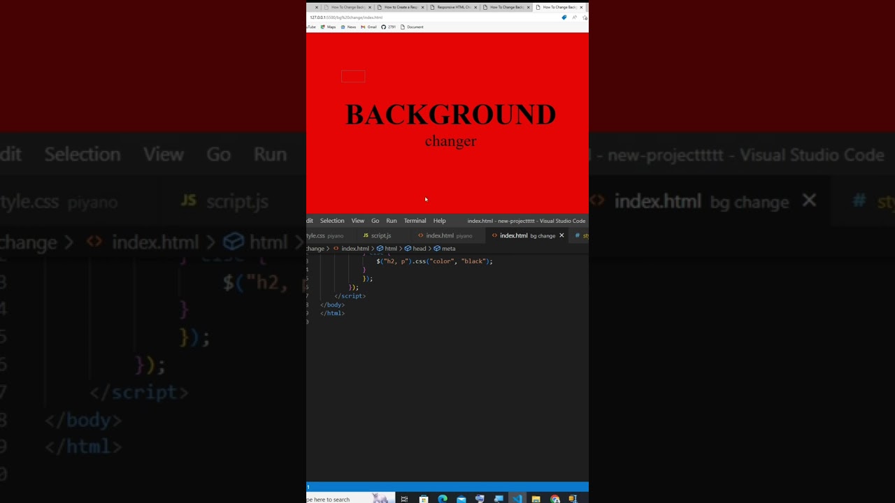 Change background color on click. JavaScript html css