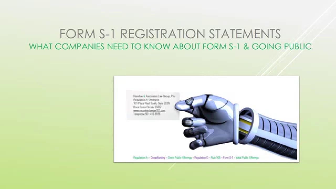 Form S-1 Registration Statements