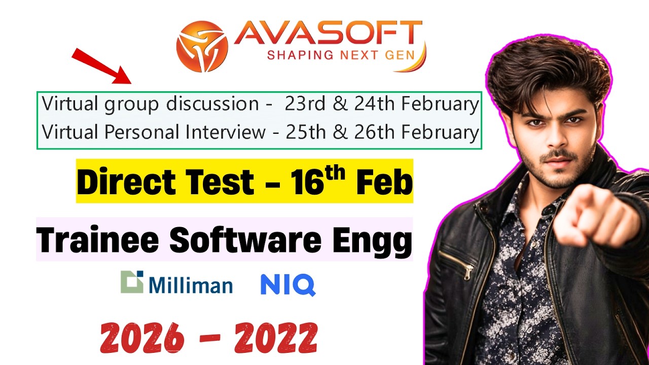 Avasoft Virtual Interview 25th Feb 😱 | Milliman Trainee Software Engineer | 2026, 2025 Batch Hiring