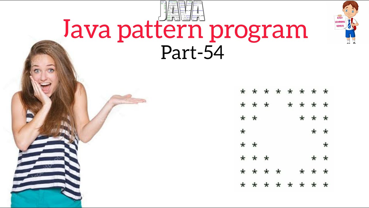 Java pattern program tutorial part 54 Easy Learning Genius
