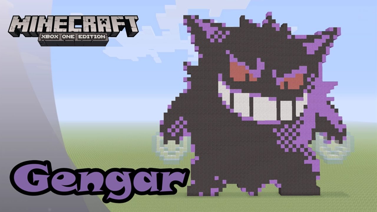 Minecraft: Pixel Art Tutorial and Showcase: Gengar (Pokemon)
