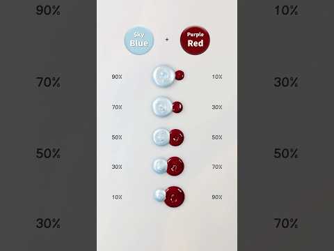 Sky Blue + Purple Red Color Mixing Shades ๐จ๐ #colormixing #colors #painting #satisfying