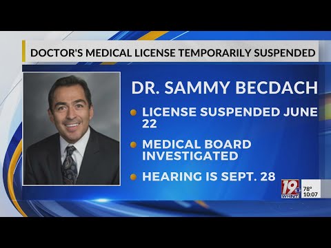Doctor's Medical License Temporarily Suspended