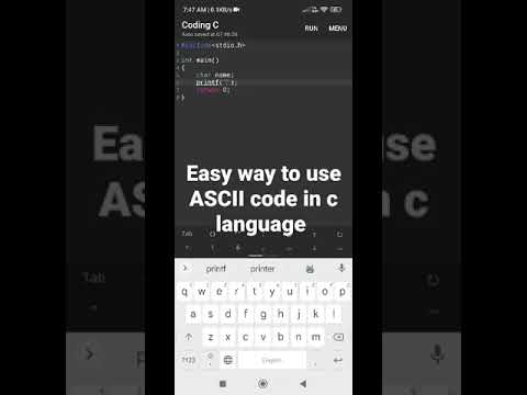 Easy way to use ASCII code in c language. #clanguage #ASCII