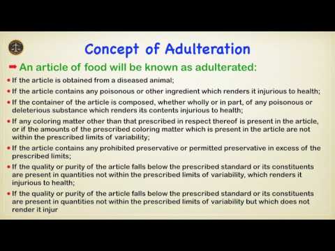 Prevention of Food Adulteration Act, 1954