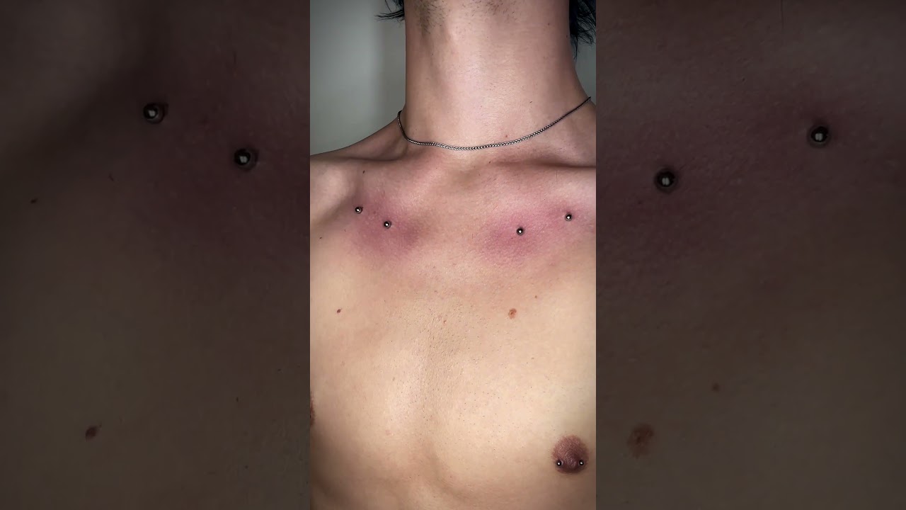 Check this out! 😱 Collarbone piercings