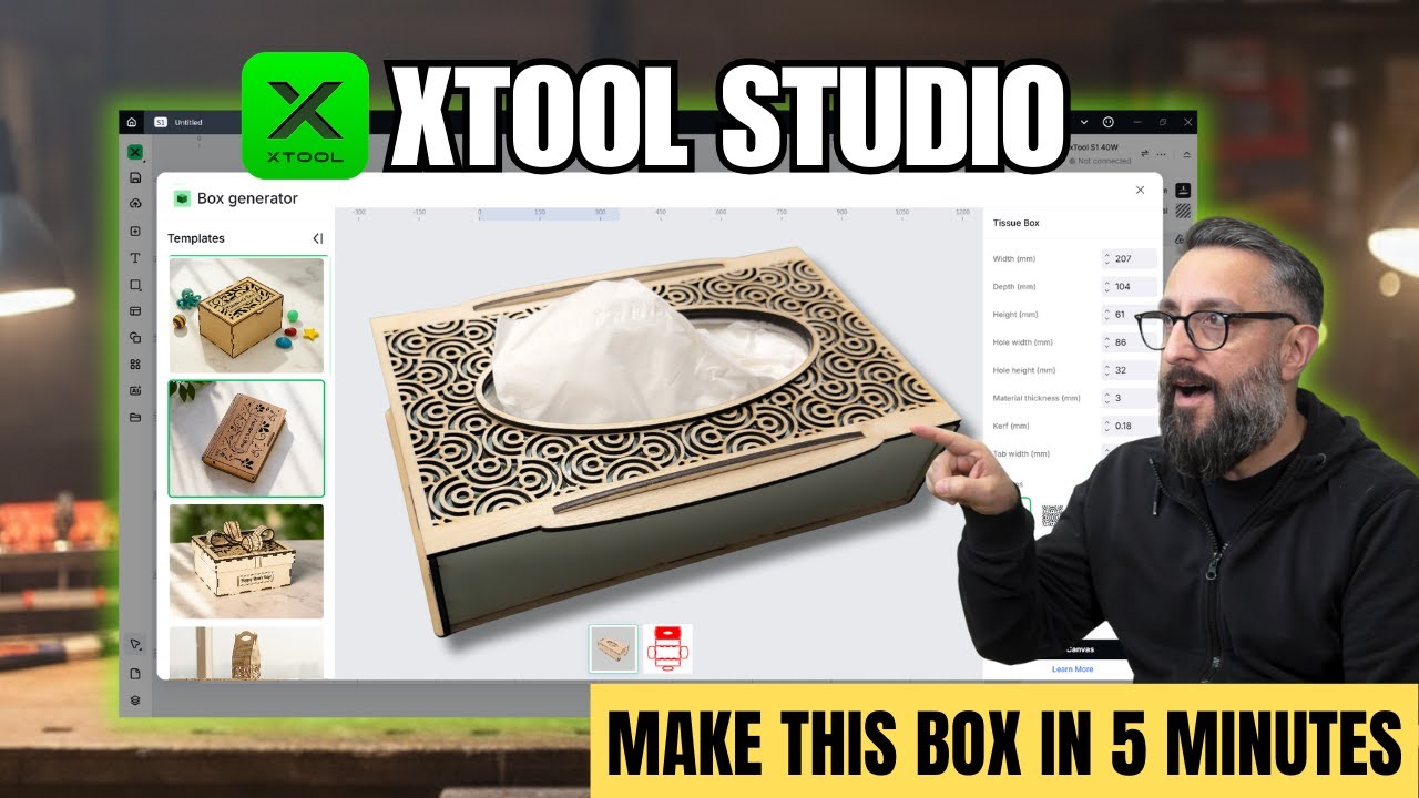 xTool Studio: Design a Tissue Box That Fits First Try
