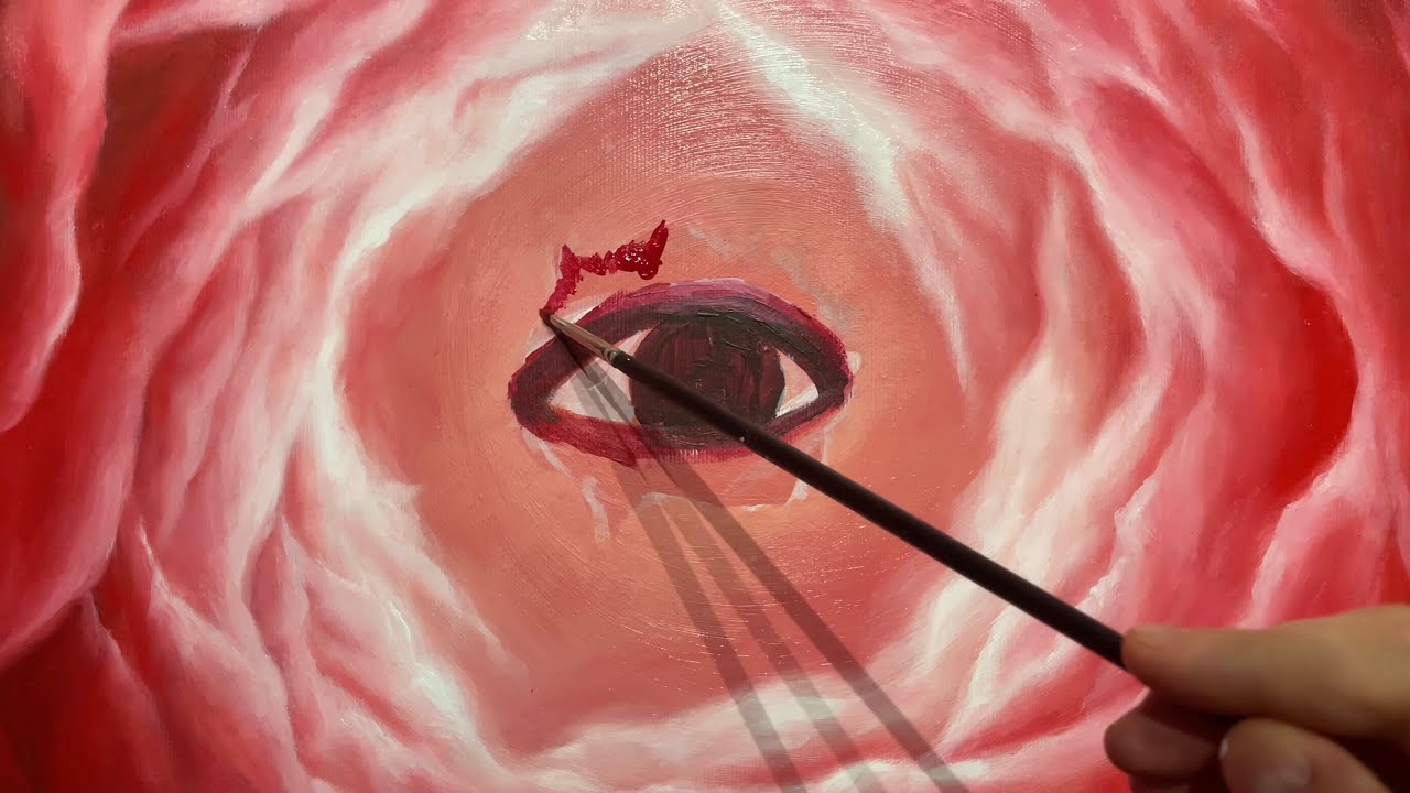 Surrealism art | Eye Painting | oilpainting of red clouds