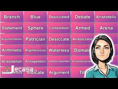 English Vocabulary - Lesson 52 | Arithmetical, Areolar, Aristocratic, Arm, Arenaceous | Synonyms