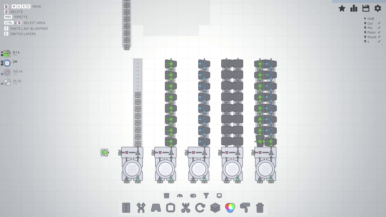 Shapez.io Capacity comparison.