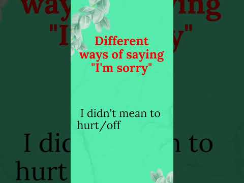 Different ways of saying "I'm sorry ". ๐#youtubeshorts #shortlessons #alternative