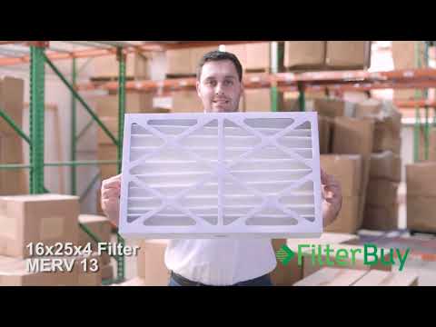 FilterBuy 16x25x4 MERV 13 Pleated AC Furnace Air Filter