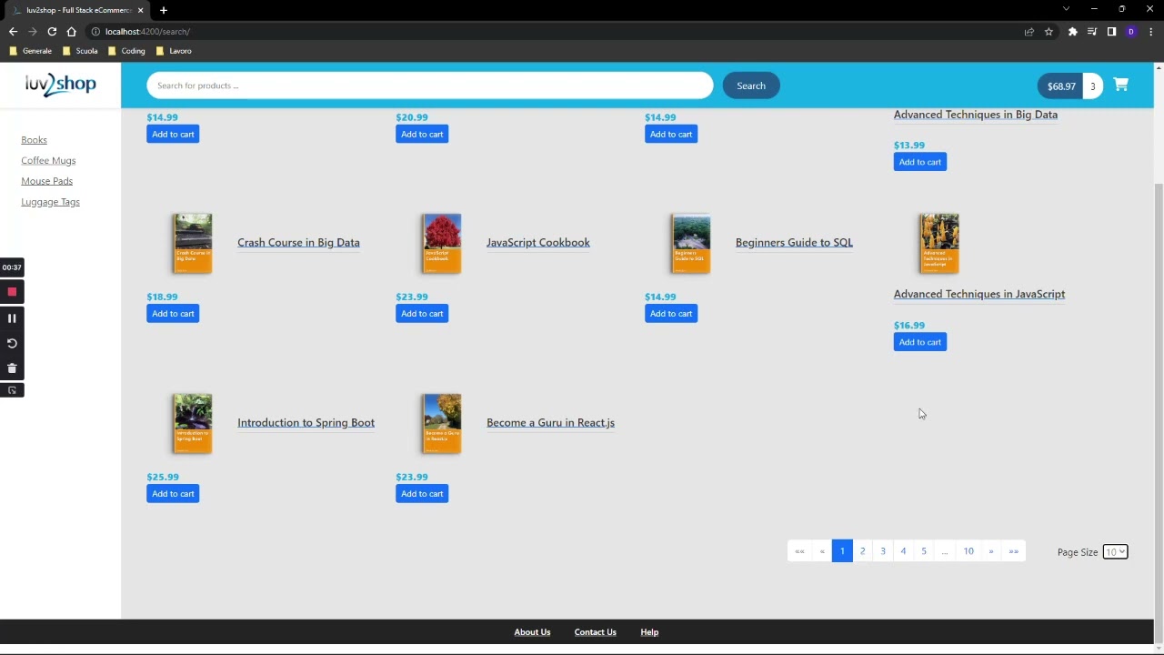 Angular/SpringBoot E-Commerce Preview