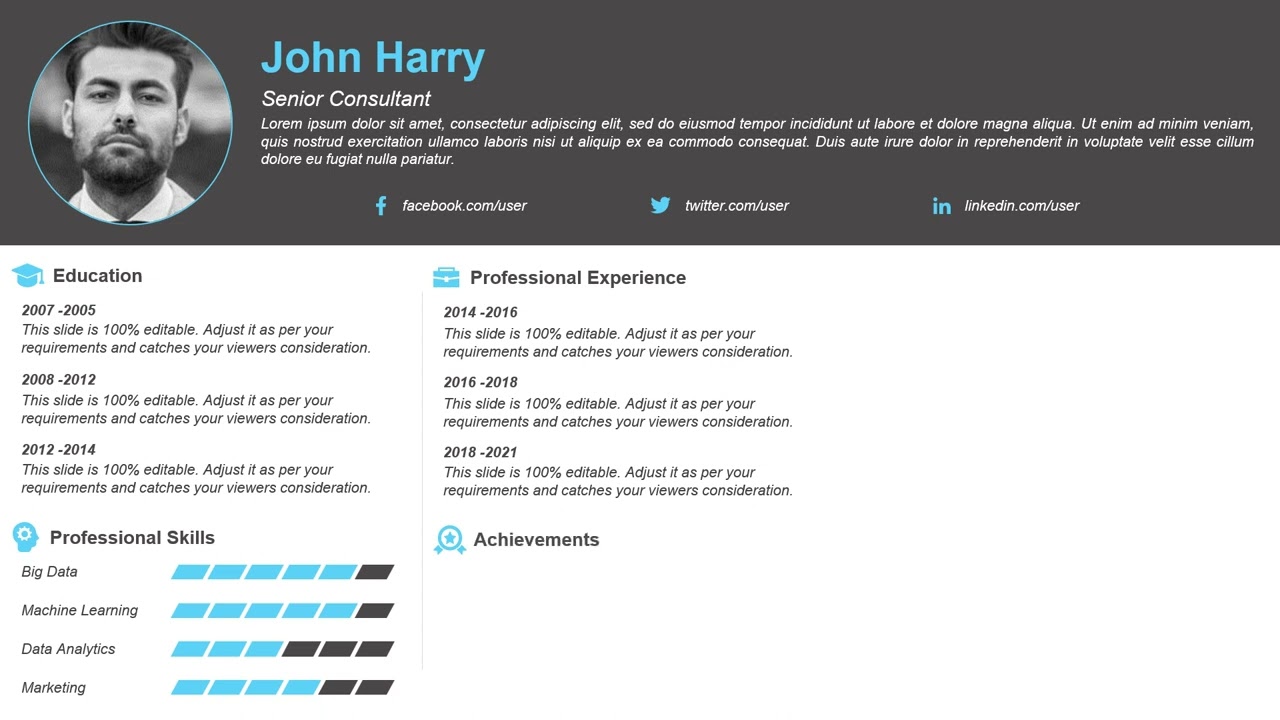 About Myself PowerPoint Presentation Slide | Kridha Graphics