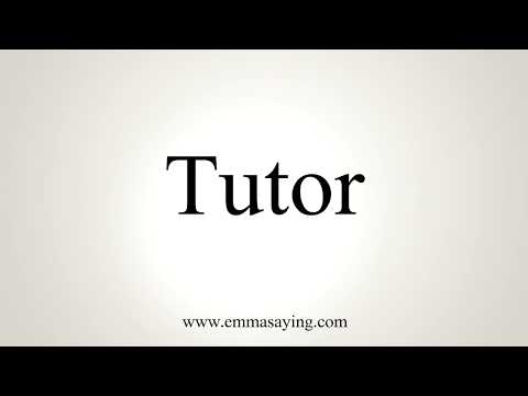 How To Pronounce Tutor