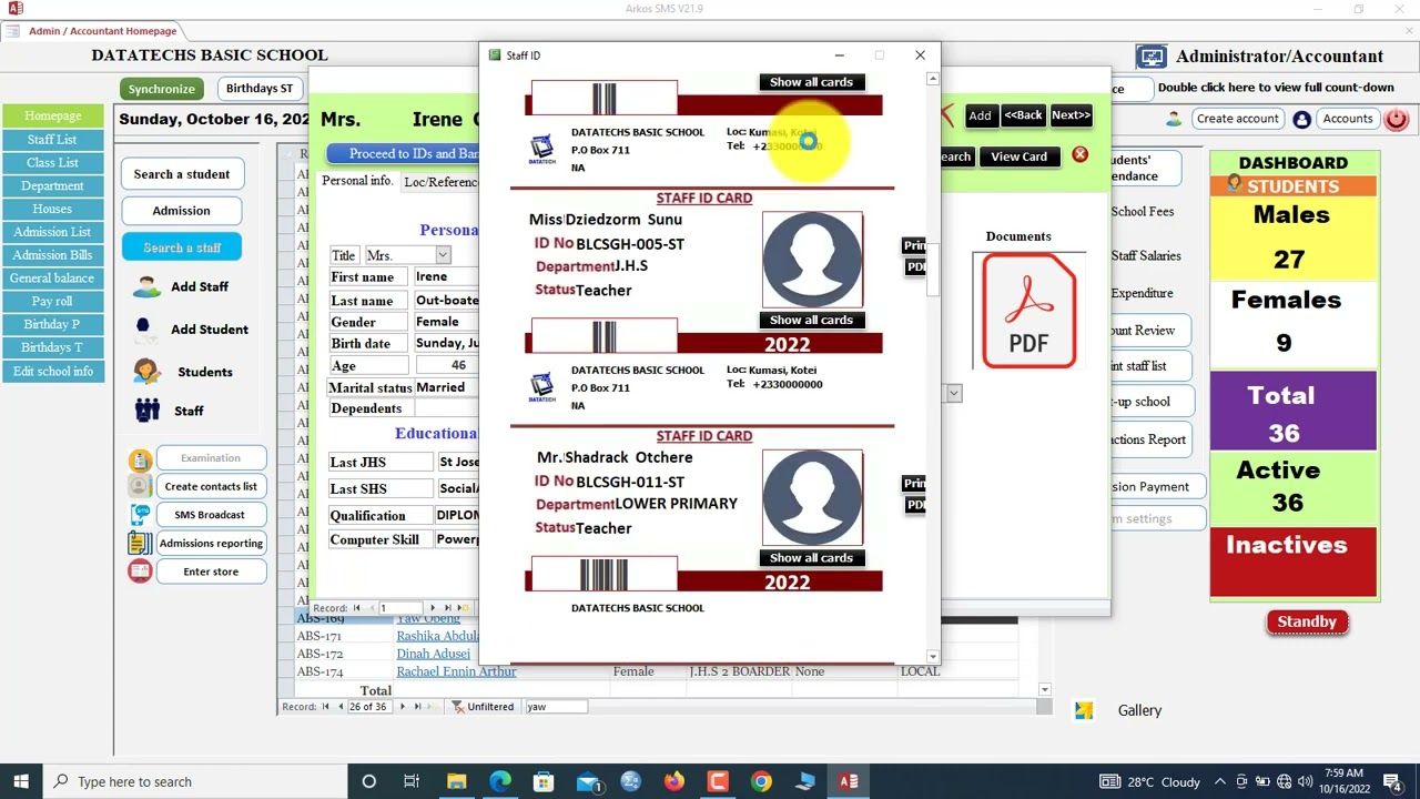 A Professional School Management System in Microsoft Access