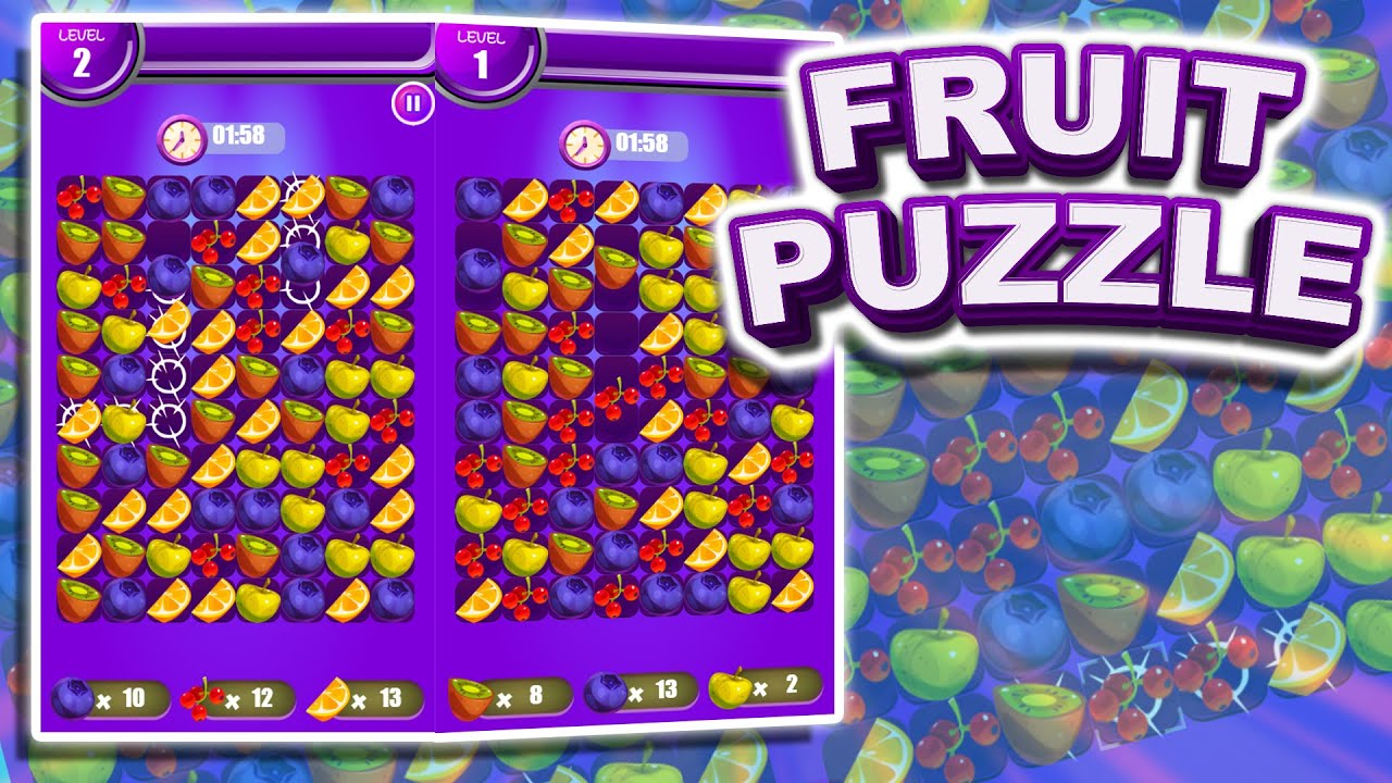 Fruit Puzzle || Construct 3 Game Template || Source code