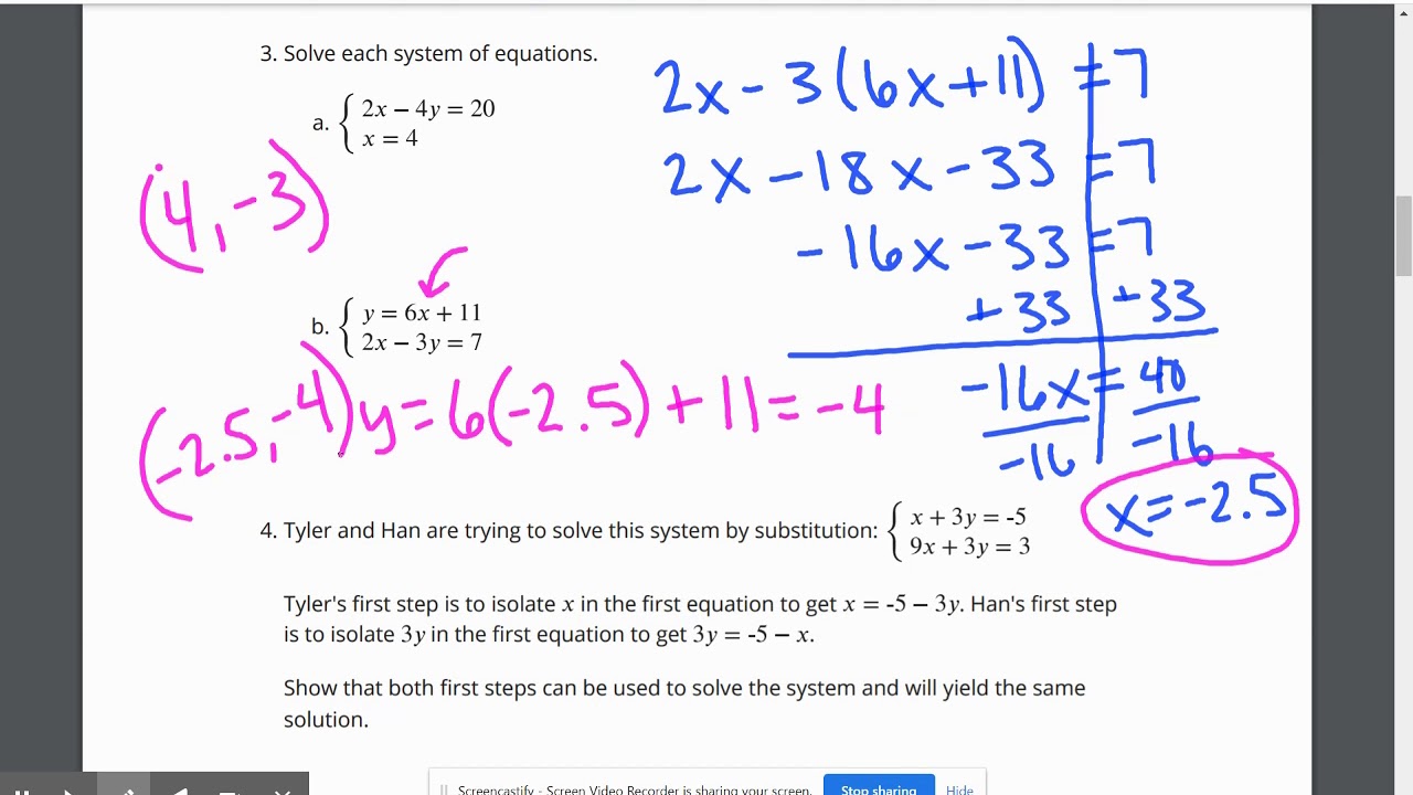 A1 Unit 2 Lesson 13 Practice Problems