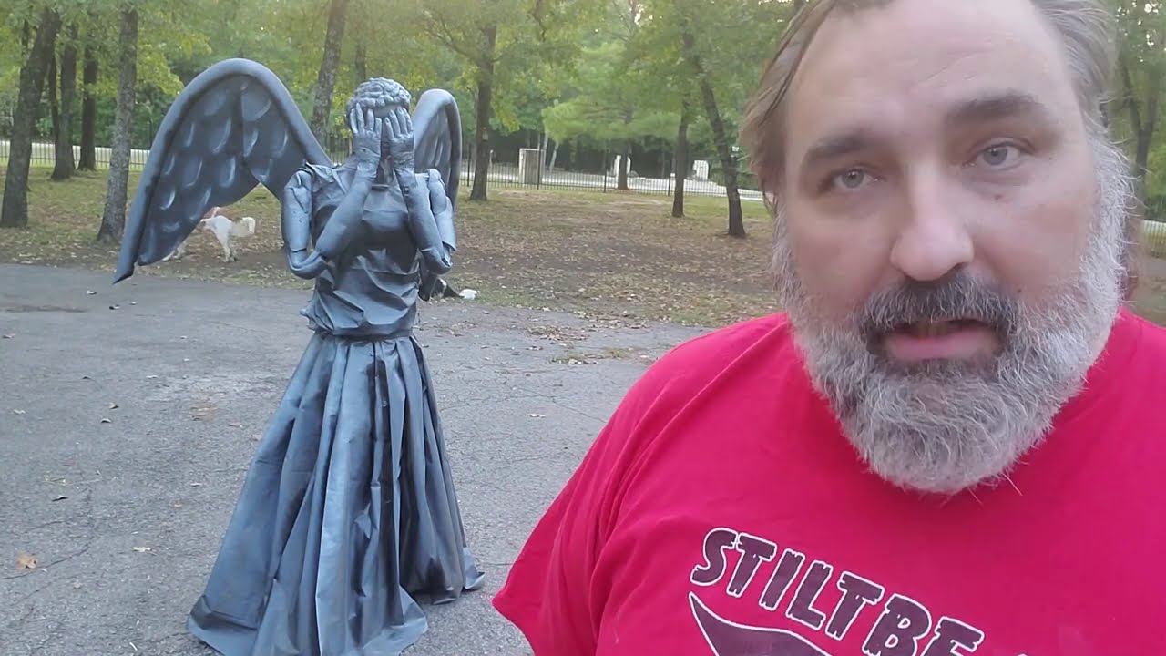 Weeping angel Halloween display